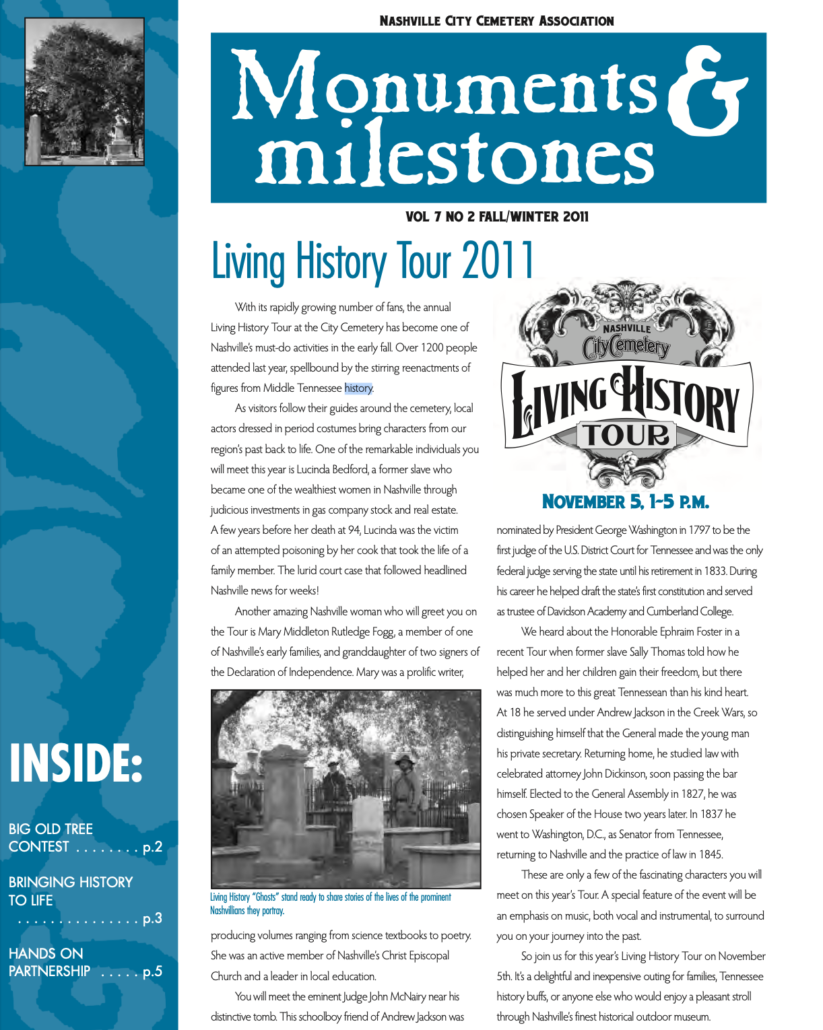 Newsletters - Nashville City Cemetery