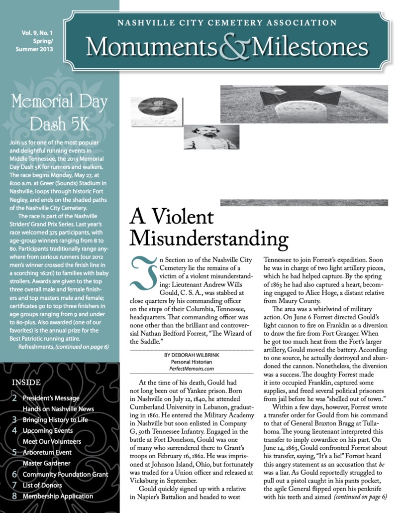 Newsletters - Nashville City Cemetery